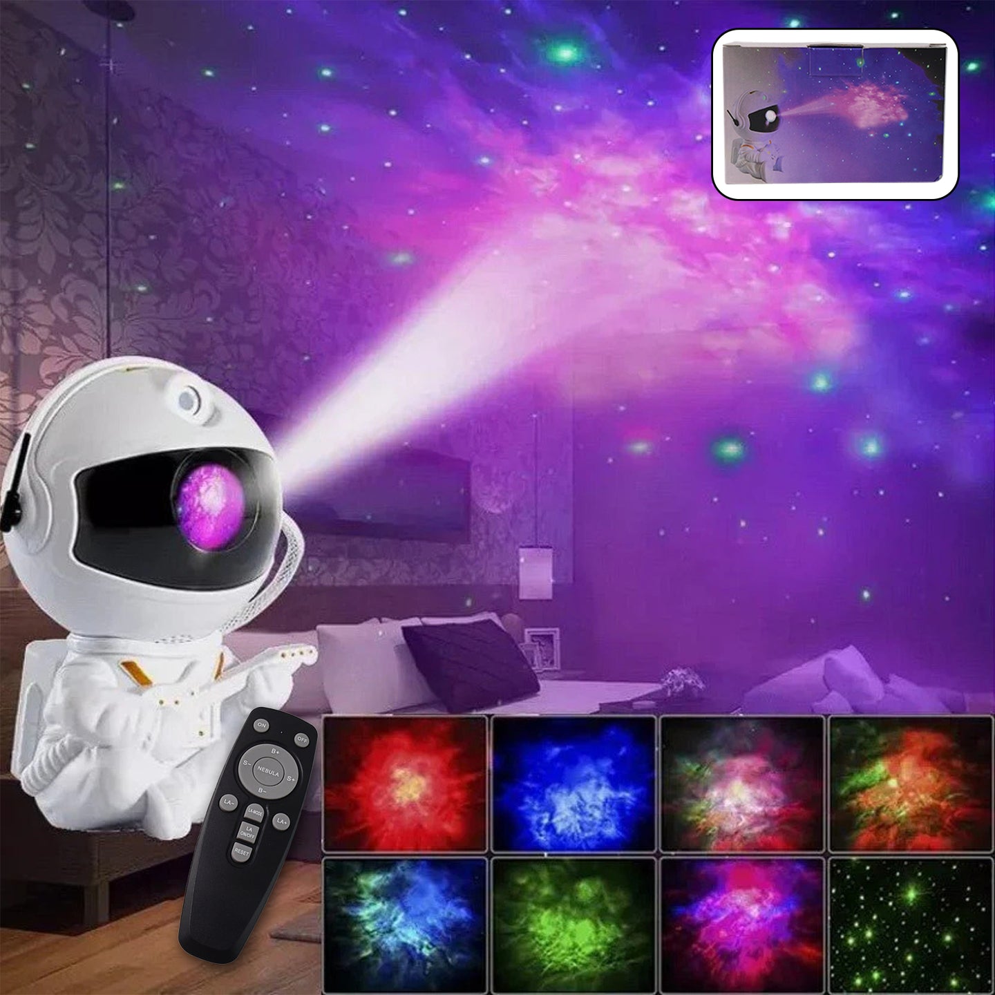 Buy Astronaut Galaxy Projector Night Light with Remote Control – Oblivion